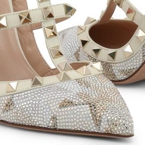 Valentino | Shoes | Authentic Valentino Rhinestone Stud Heels | Poshmark